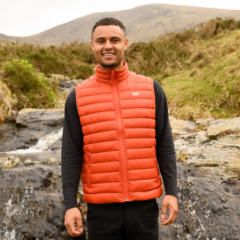 Alpine Mens Packable Down Vest - Burnt Orange – Mac in a Sac NZ