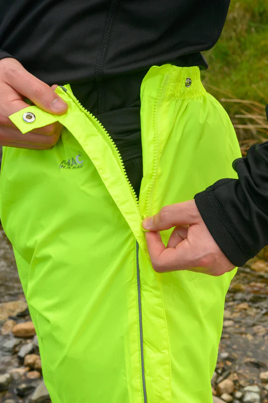 Overpants Full Zip Packable Overpants - Neon Yellow – Mac in a Sac NZ